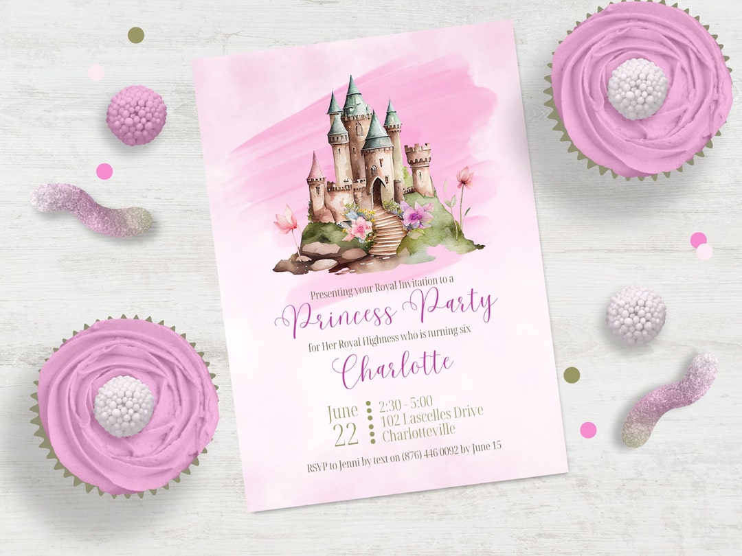 Princess Party Invitation, INSTANT DOWNLOAD, Edit for ANY Age, in Canva ...