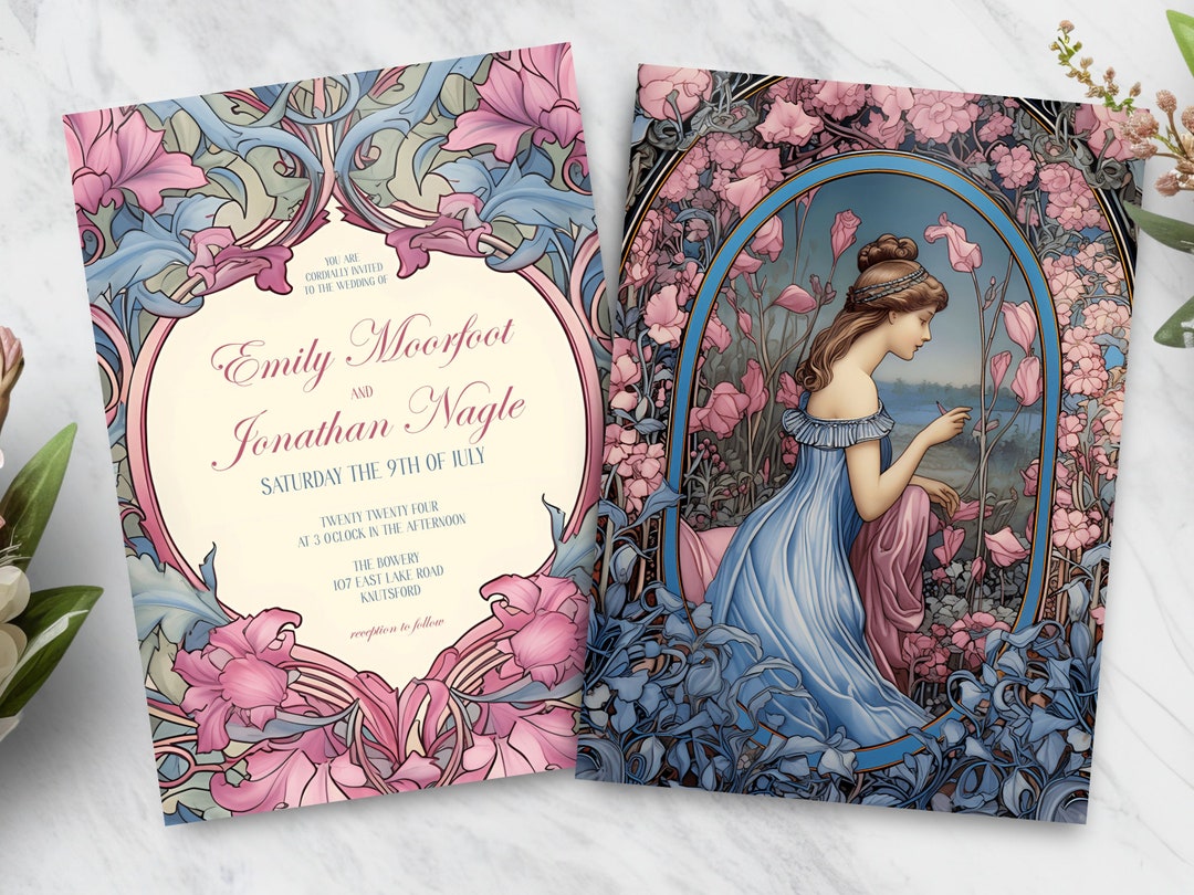 Art Deco Wedding Invitation, INSTANT DOWNLOAD, Victorian Wedding ...