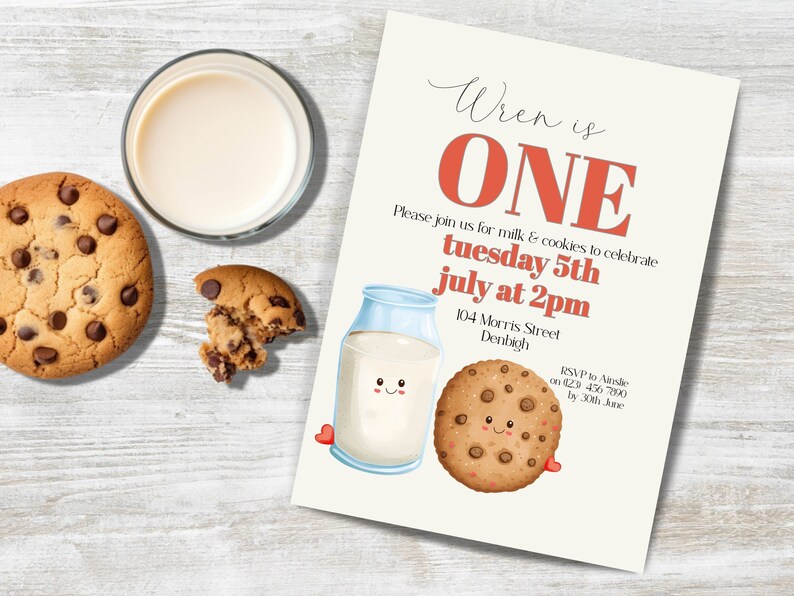 Milk and Cookies Party Invitation INSTANT DOWNLOAD Milk & - Etsy