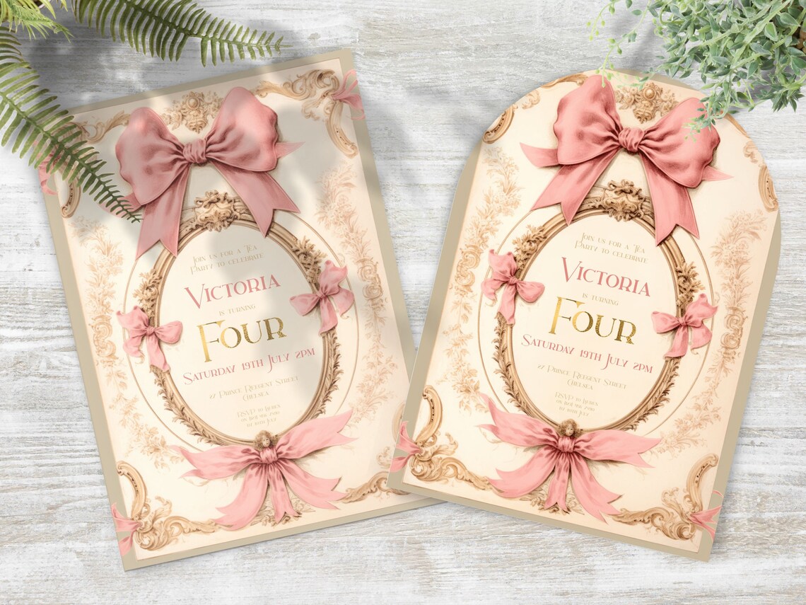 Tea Party Invitation, INSTANT DOWNLOAD, Victorian, Regency, Fancy Tea ...