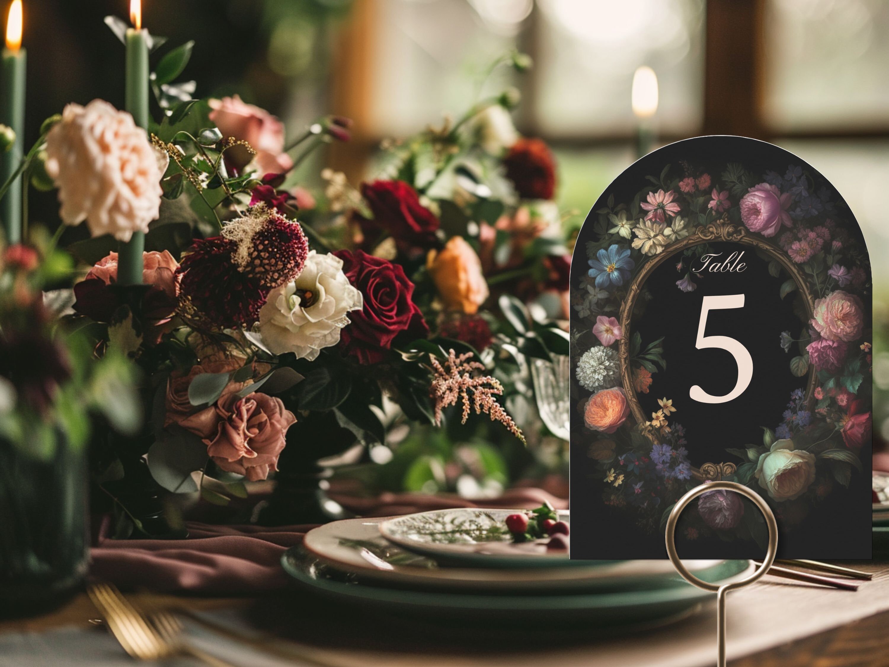 Victorian Wedding Reception Bundle, INSTANT DOWNLOAD, Moody Floral ...