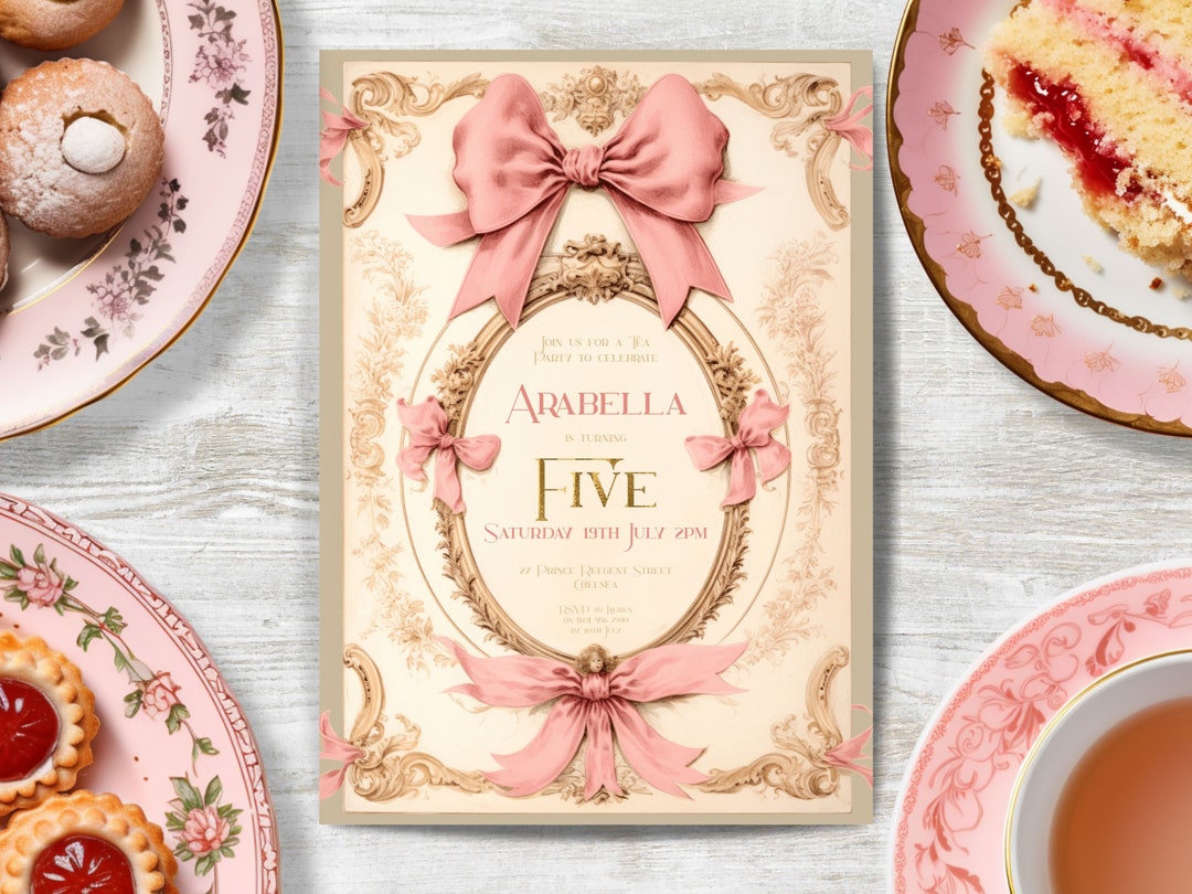 Tea Party Invitation, INSTANT DOWNLOAD, Victorian, Regency, Fancy Tea ...