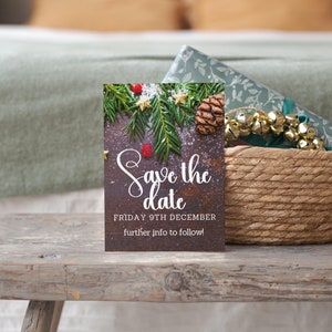 Christmas Save the Date, INSTANT DOWNLOAD, Christmas Party Invite ...