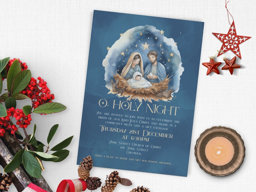 Nativity Christmas Invitation, INSTANT DOWNLOAD, Christmas Party ...