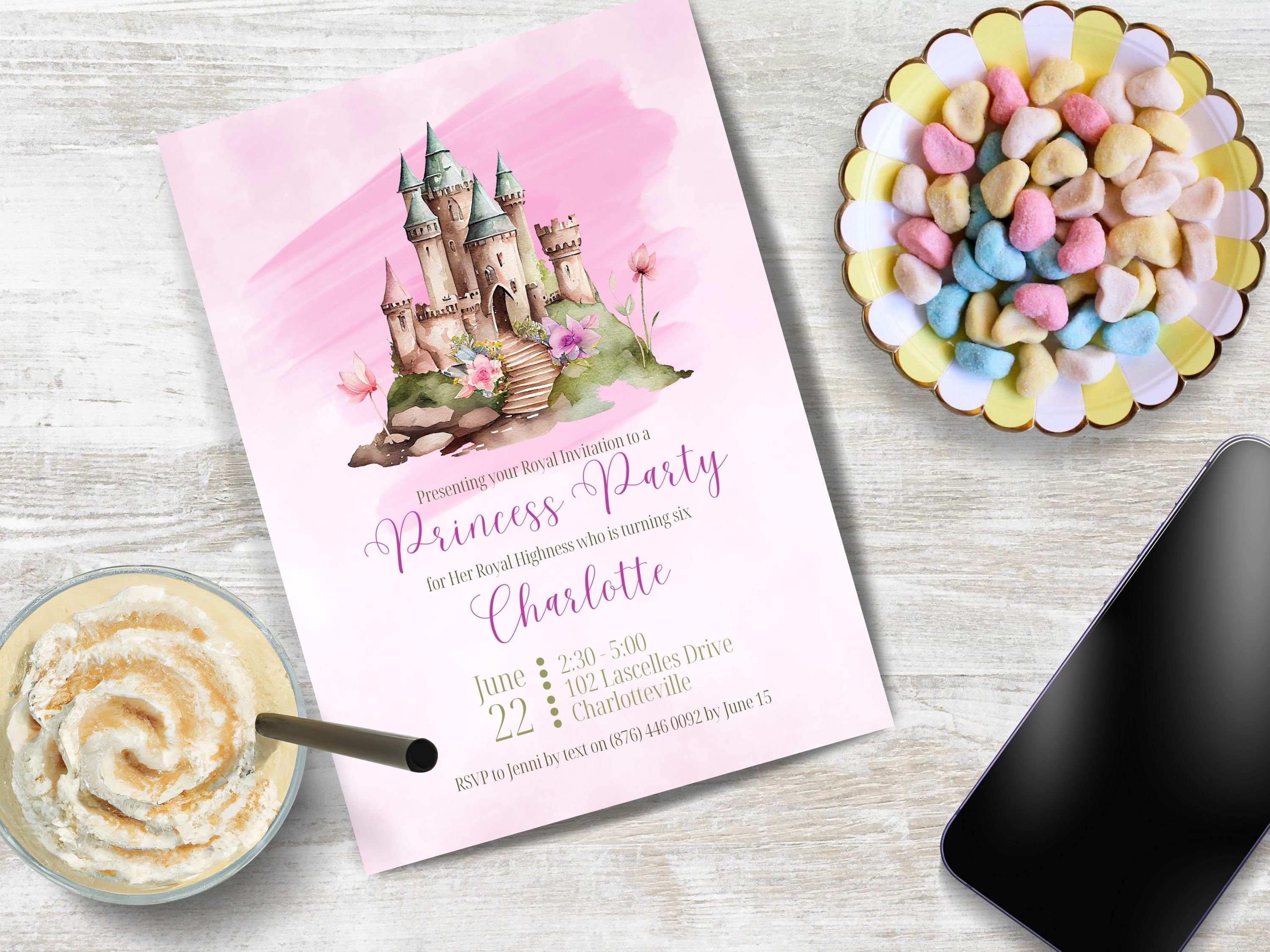 Princess Party Invitation, INSTANT DOWNLOAD, Edit for ANY Age, in Canva ...