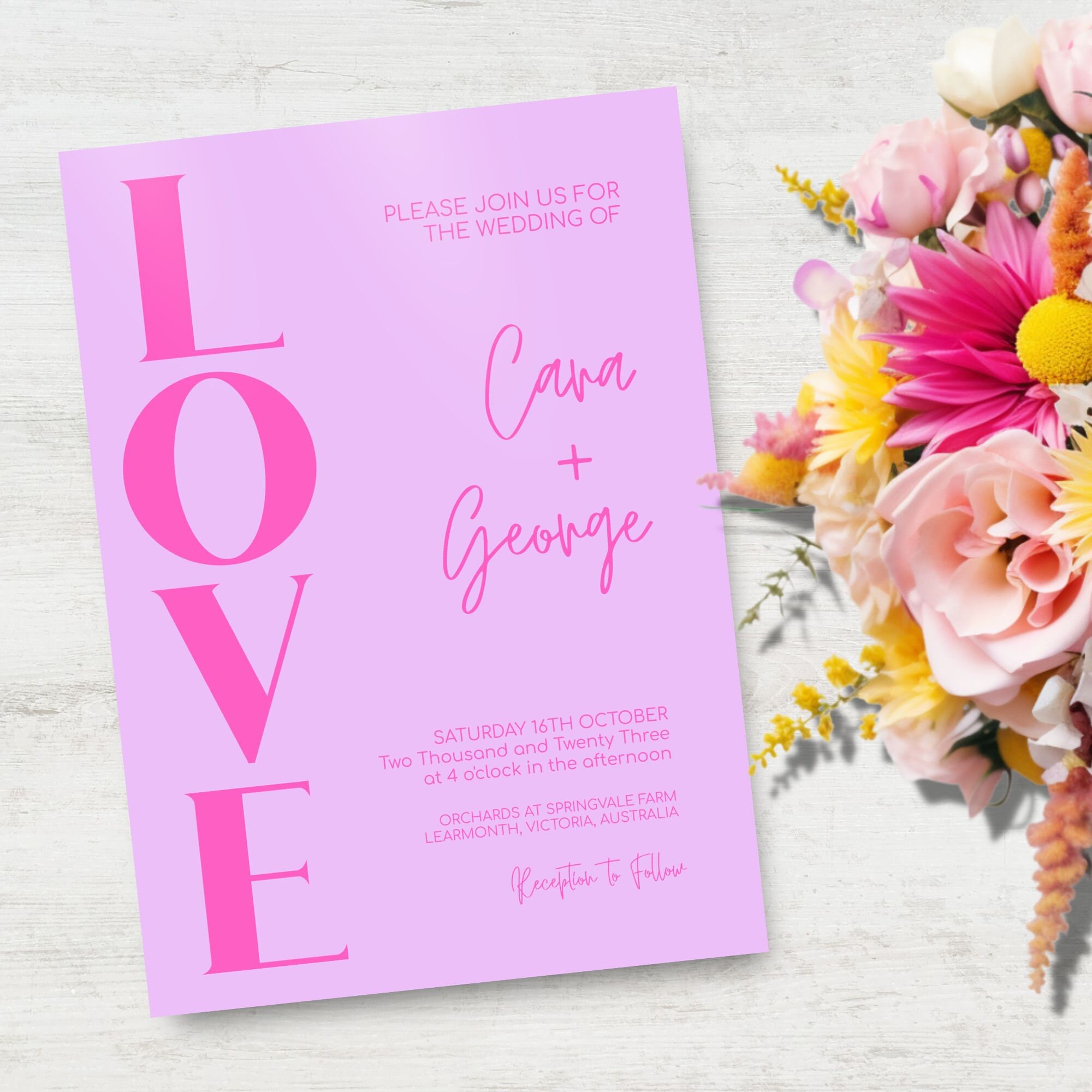 Minimal Wedding Invitation Set, INSTANT DOWNLOAD, Modern Wedding ...