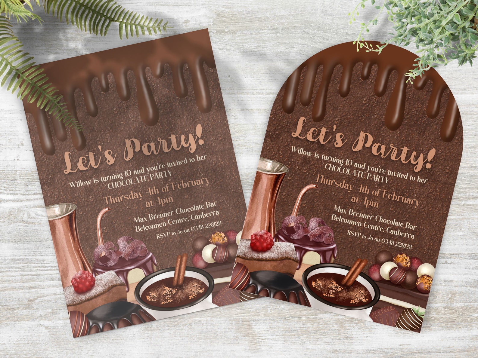 Chocolate Party Invitation INSTANT DOWNLOAD Desserts Birthday ...