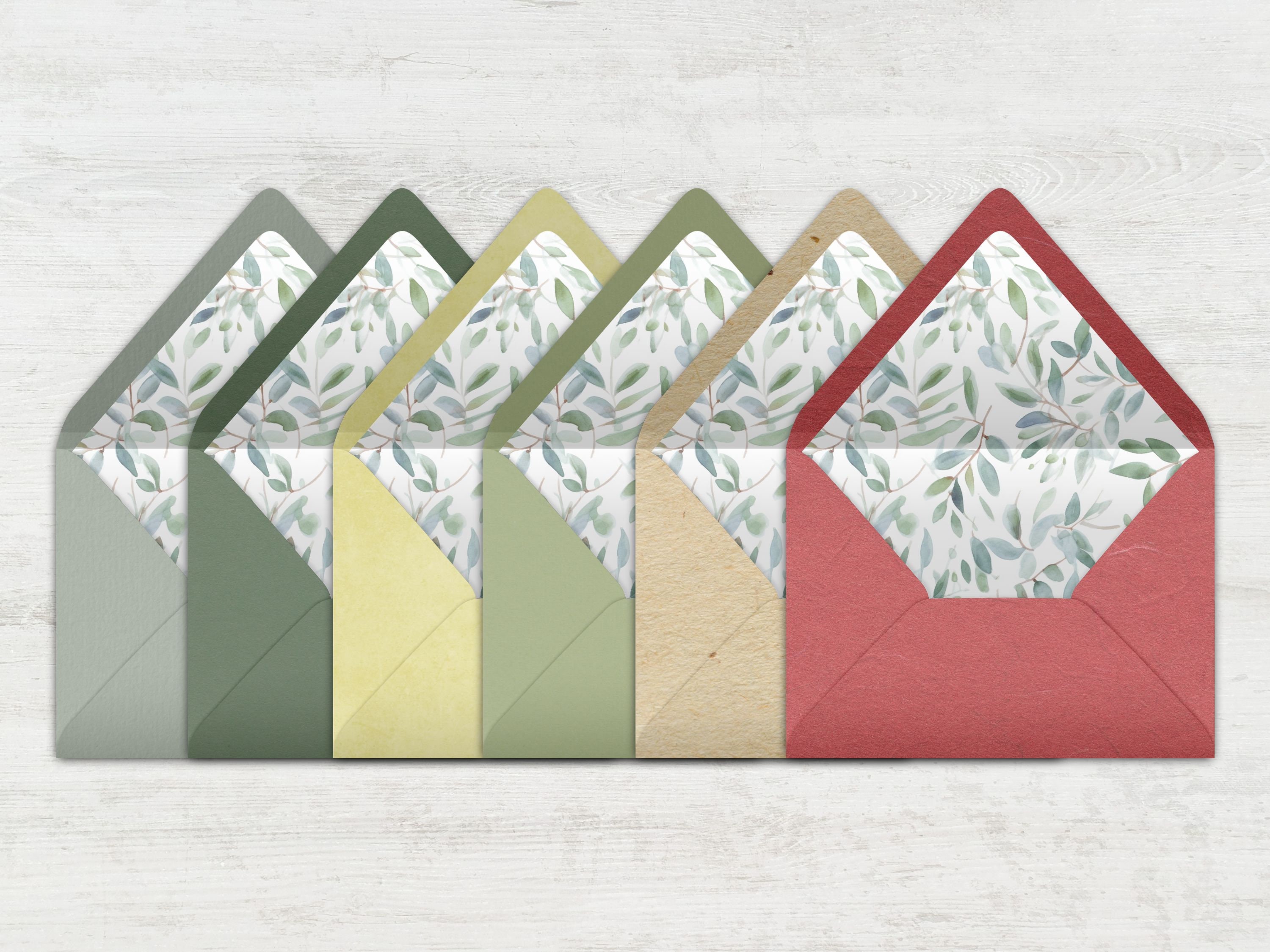 Envelope Liner, Eucalyptus, INSTANT DOWNLOAD, Canva Template, Botanical ...