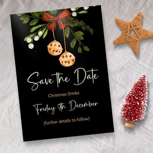 Christmas Save the Date Editable Template INSTANT DOWNLOAD Christmas ...