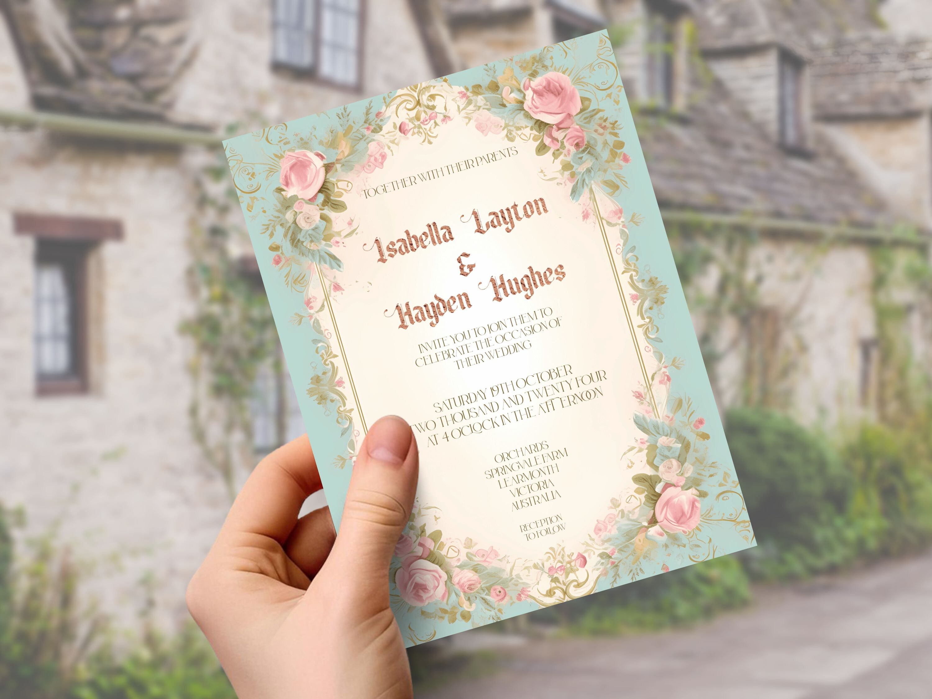 Victorian Wedding Invitation, INSTANT DOWNLOAD, Vintage Floral Invite ...