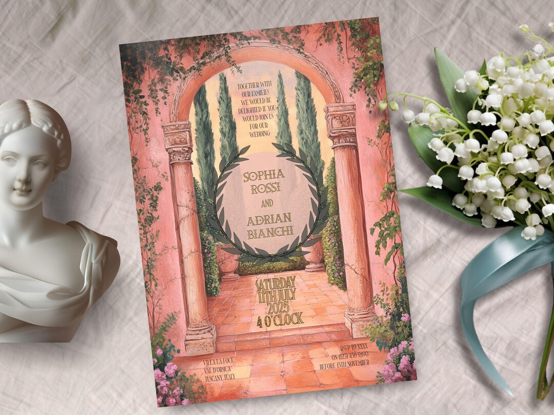 Tuscan Wedding Invitation, INSTANT DOWNLOAD, Italian Wedding Invitation ...
