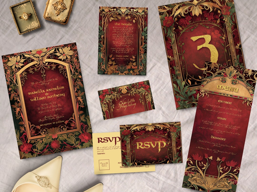 Medieval Wedding Invitation Bundle, INSTANT DOWNLOAD, Middle Ages ...