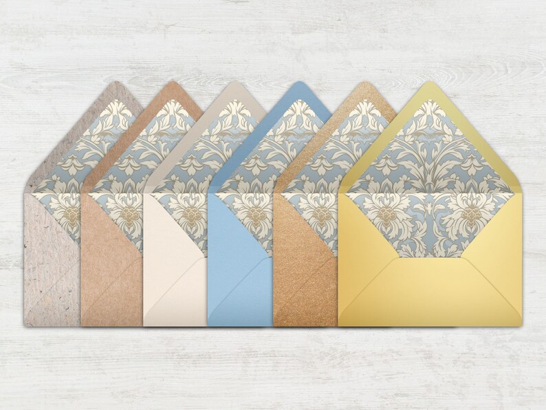 William Morris Style Envelope Liner, INSTANT DOWNLOAD, Canva Template ...