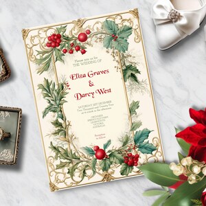 Victorian Wedding Invitation, INSTANT DOWNLOAD, Vintage Christmas ...