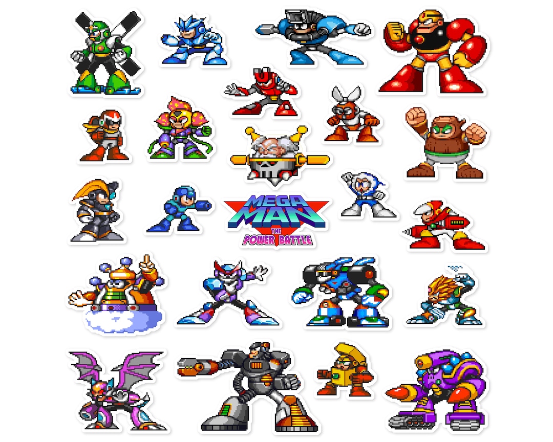 Mega Man the Power Battle Sticker Set 23 Pieces - Etsy