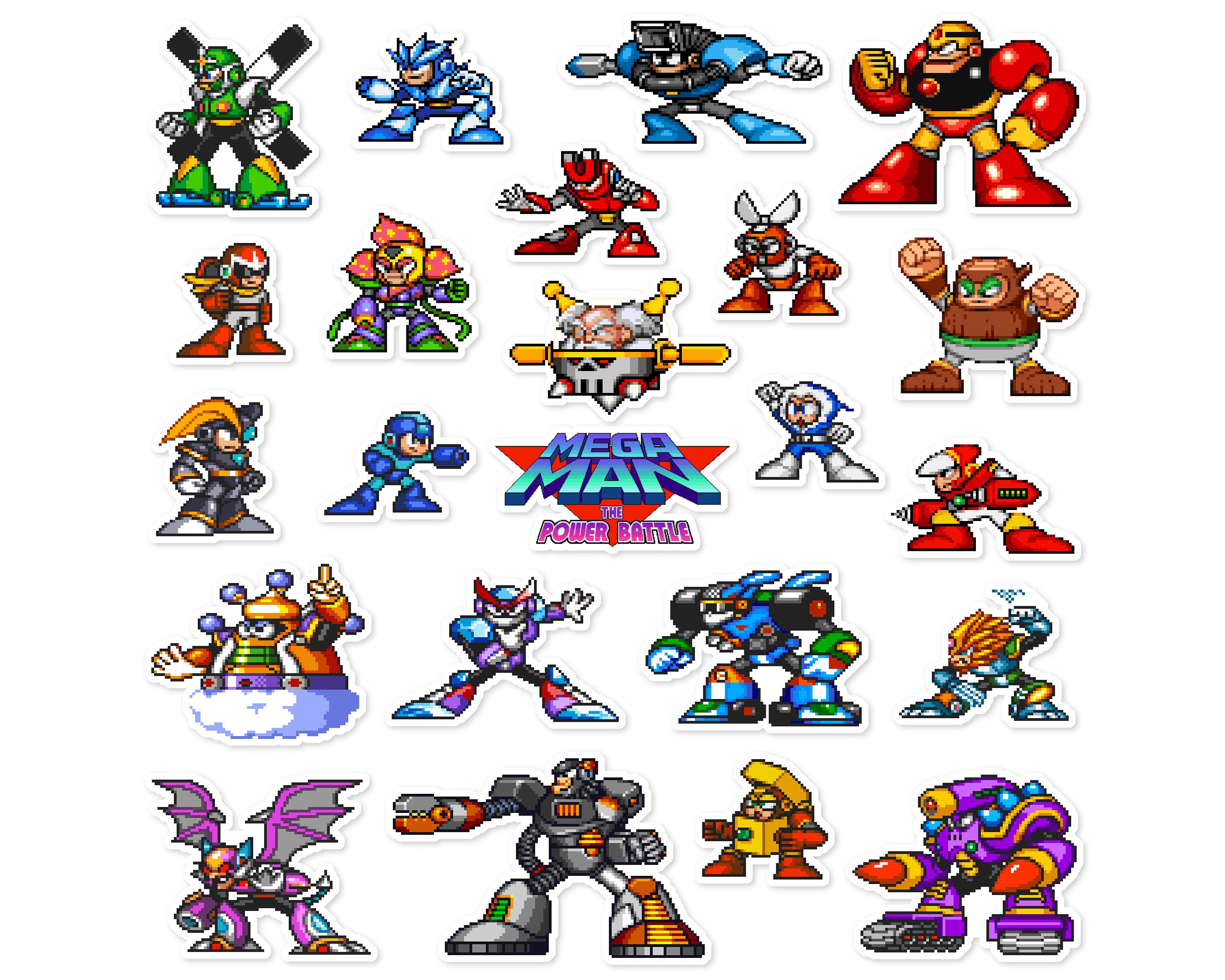 Mega Man the Power Battle Sticker Set 23 Pieces - Etsy