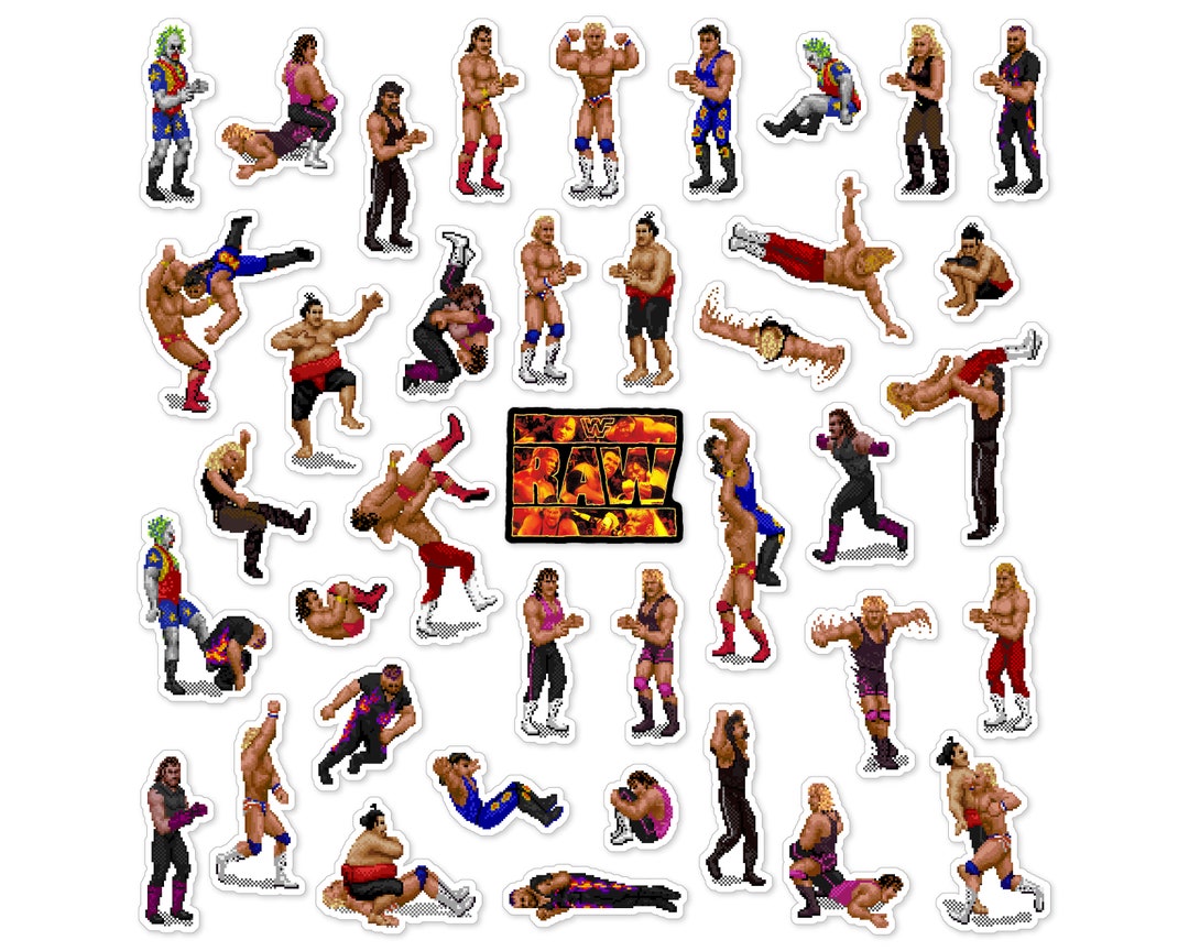 WWF Raw SNES Sticker Set 39 Pieces - Etsy