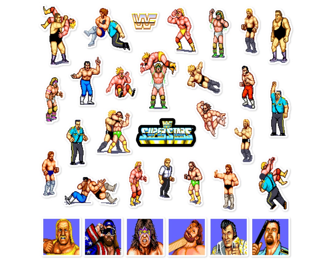 WWF Superstars Sticker Set 32 Pieces - Etsy