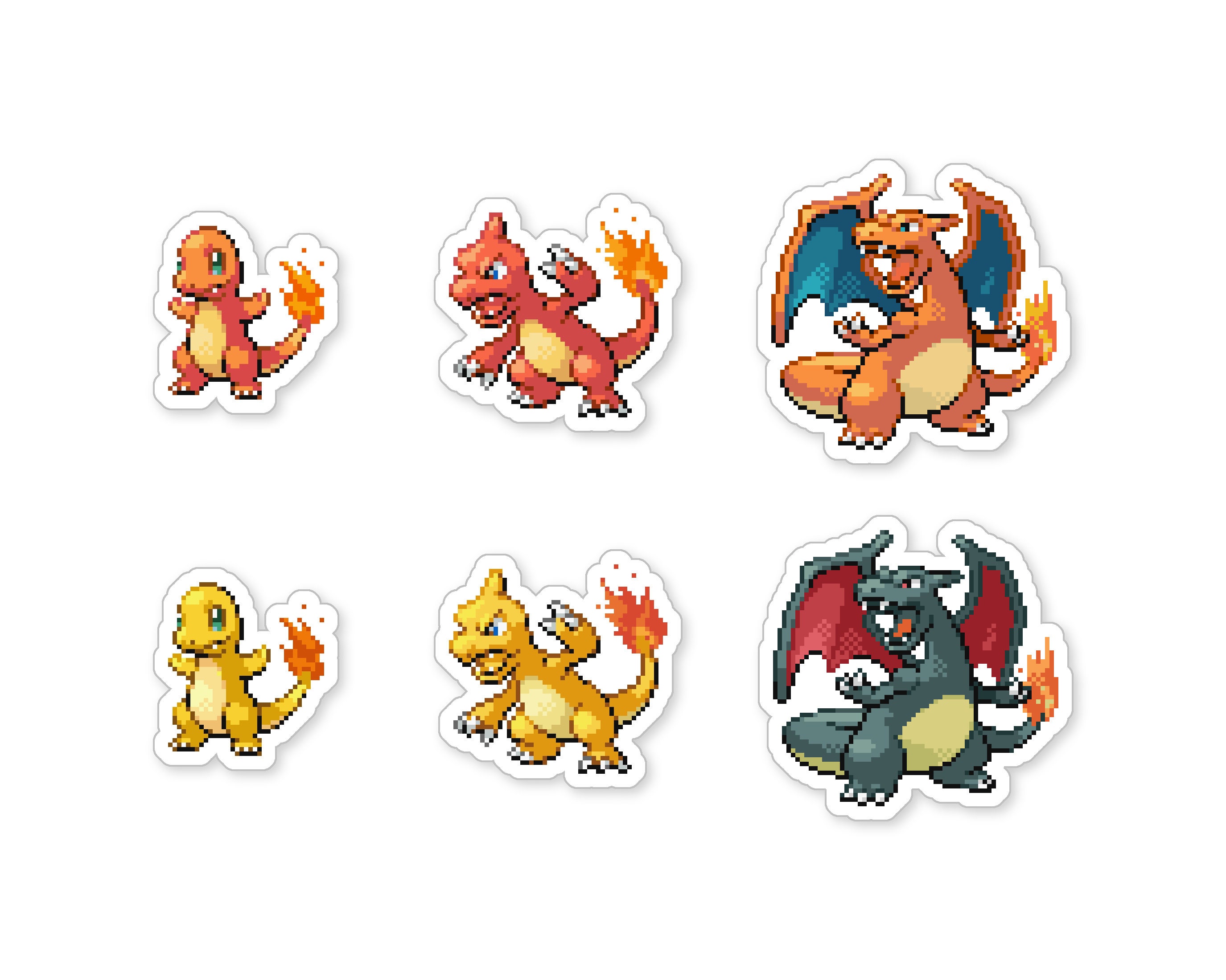 Charmander Charmeleon Charizard Evolution Line Pokemon Fire - Etsy