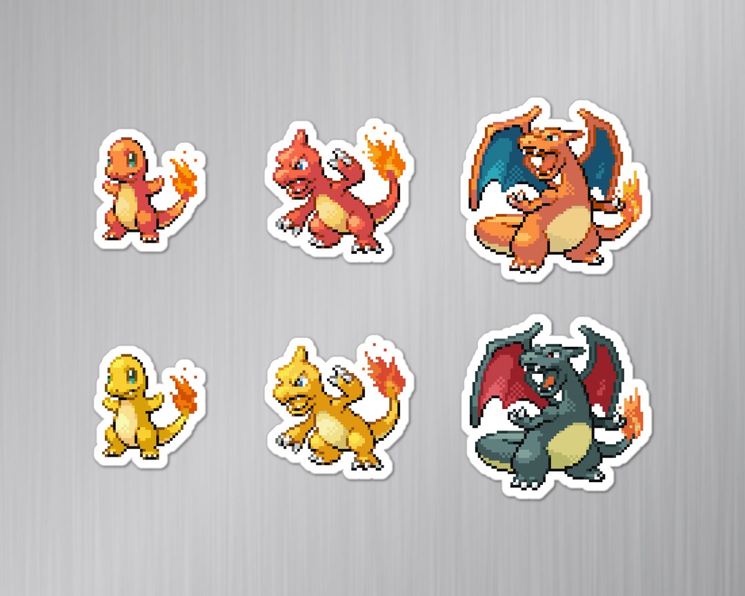 Charmander Charmeleon Charizard Evolution Line Pokemon Fire Red Leaf ...