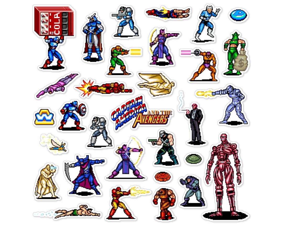 Captain America and the Avengers Arcade Game Sticker Set 31 Pieces - Etsy