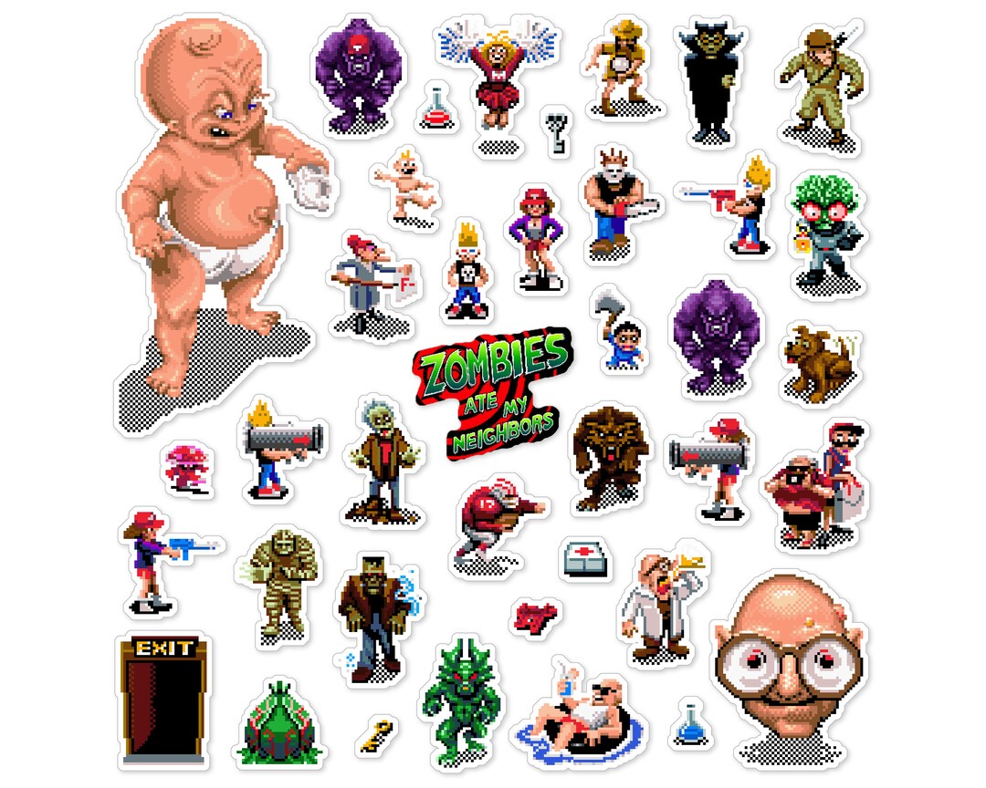 Zombies Ate My Neighbors ZAMN SNES Sticker Set 39 Pieces - Etsy