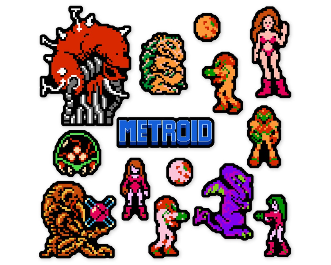 Metroid Nes Sticker Set 14 Pieces Etsy