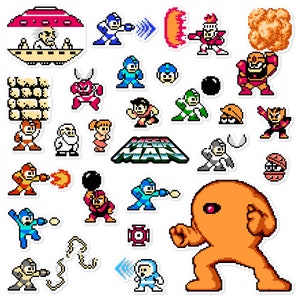 Mega Man 1 Sticker Set 25 Pieces - Etsy