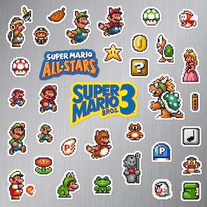 Super Mario Bros. 3 Super Mario All-stars SNES Magnet Set 34 Pieces - Etsy