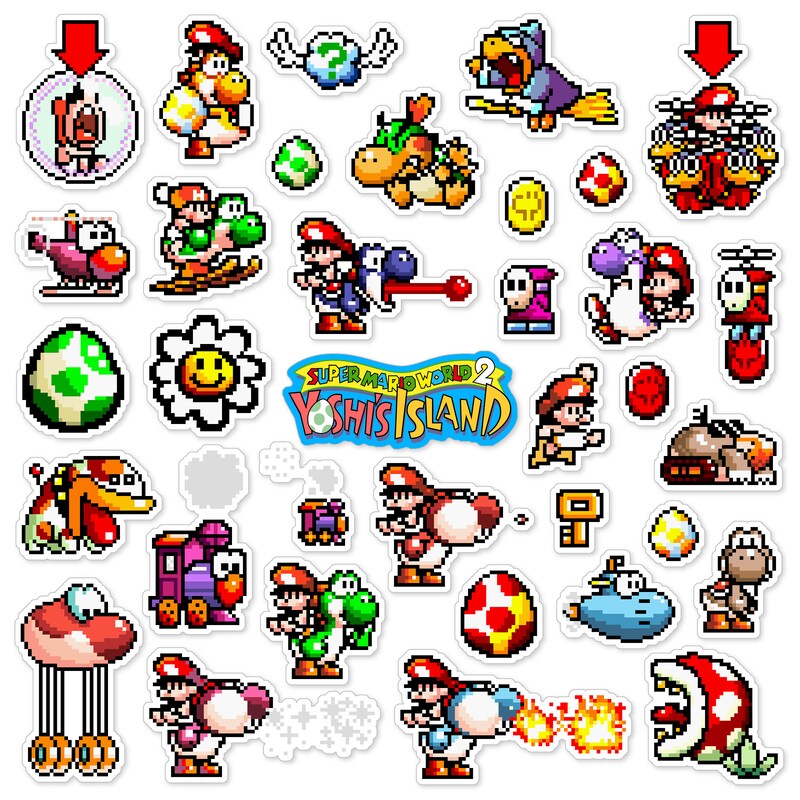 Yoshi Sticker Mario Party - Etsy