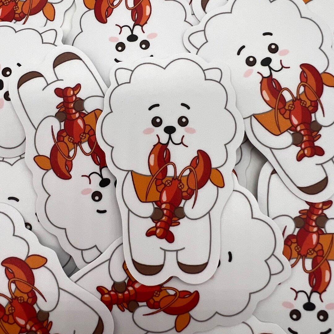 BTS BT21 Inspired Sticker/ Bangtan/ RJ L Jin Alpaca L Seafood L Lobster ...