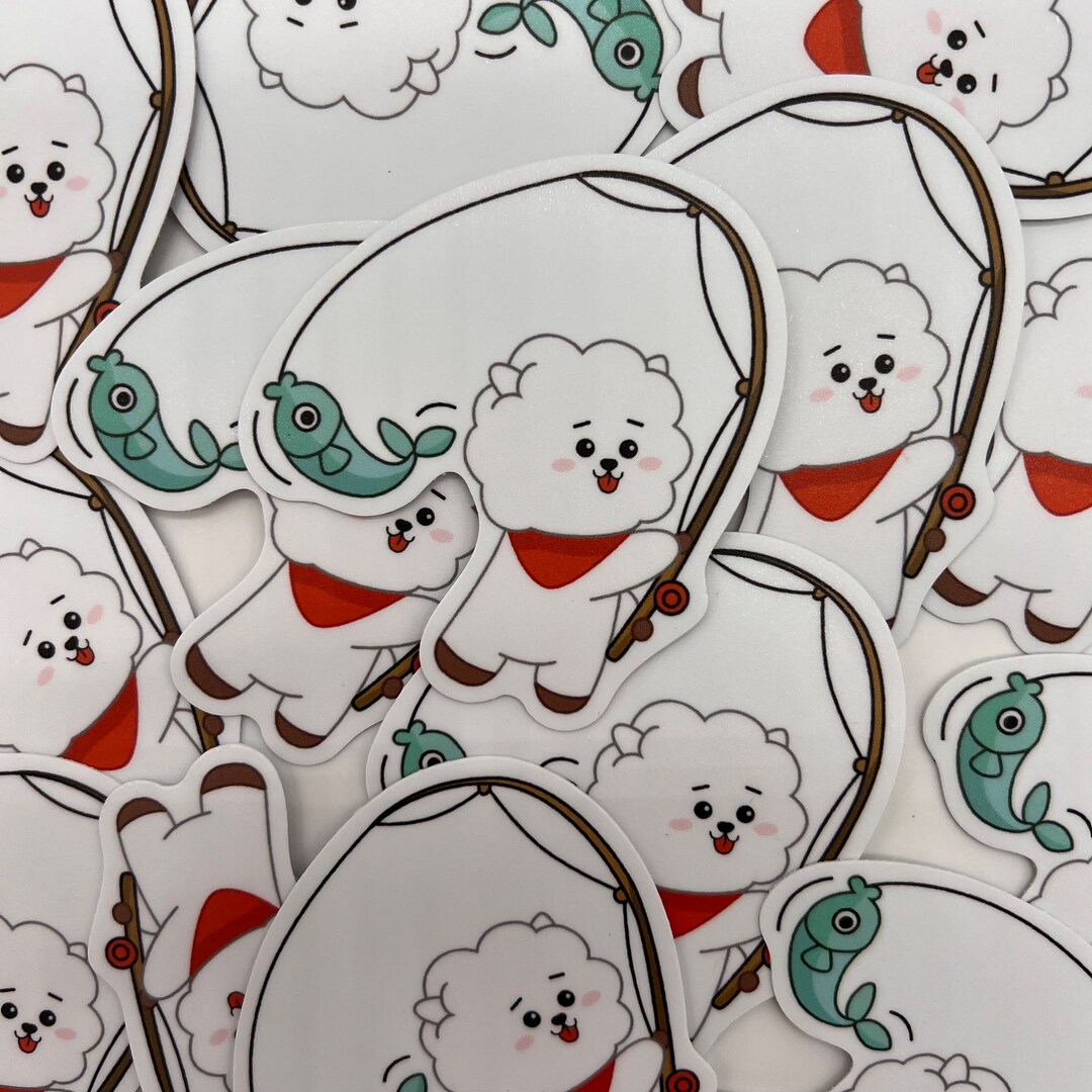 BTS BT21 Inspired Sticker/ Bangtan/ RJ L Jin Alpaca L Seafood L Fishing ...