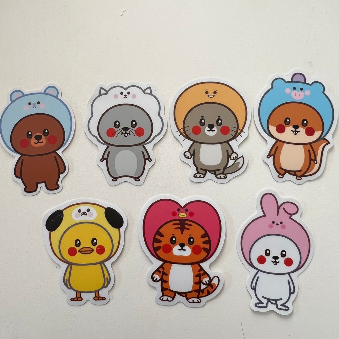 BTS Inspired Stickers Koya Rj Shooky Mang Chimmy Tata Cooky L Koala ...