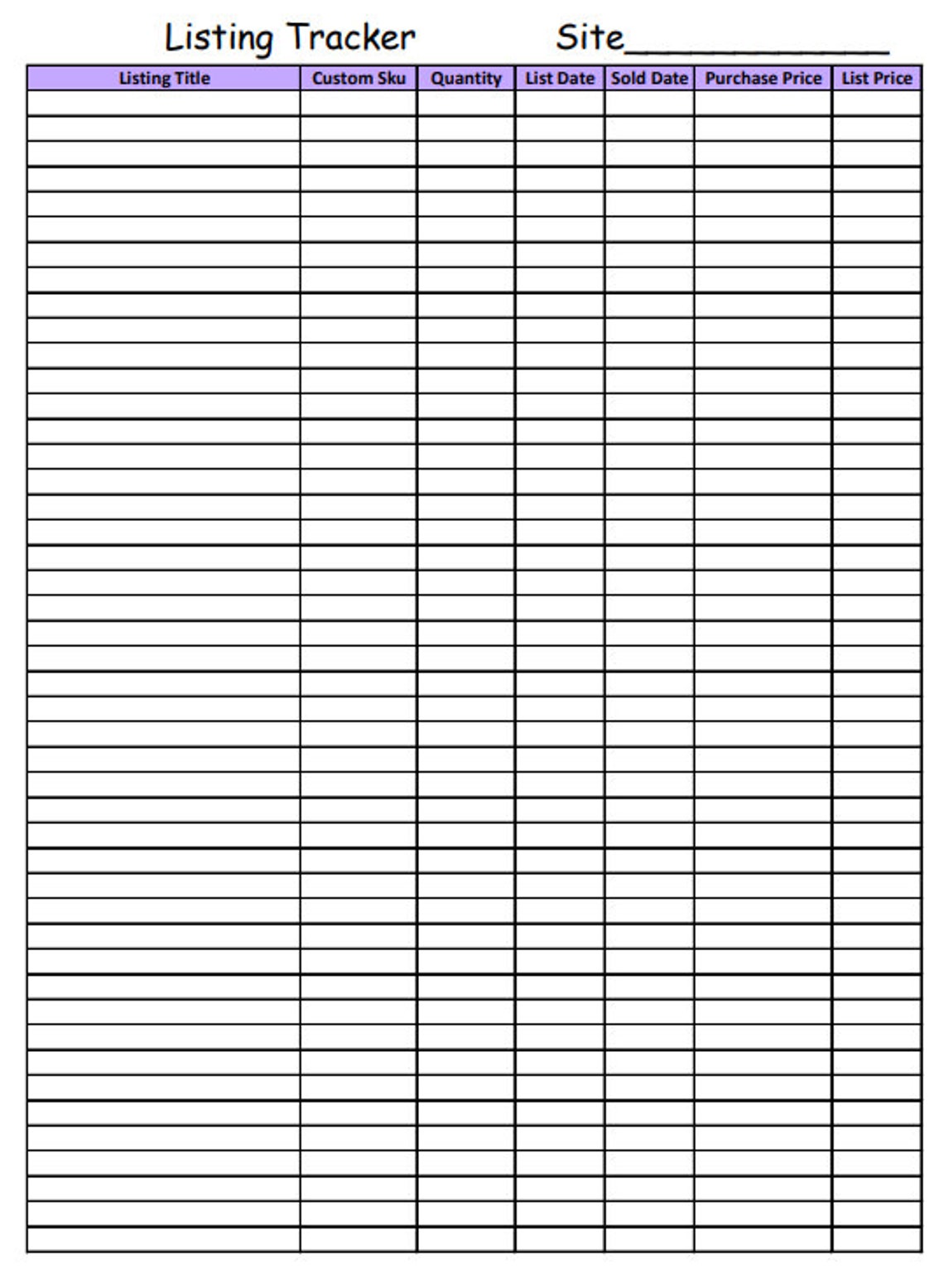 Reseller Inventory Tracker Log Spreadsheet Color Coded for Multiple ...