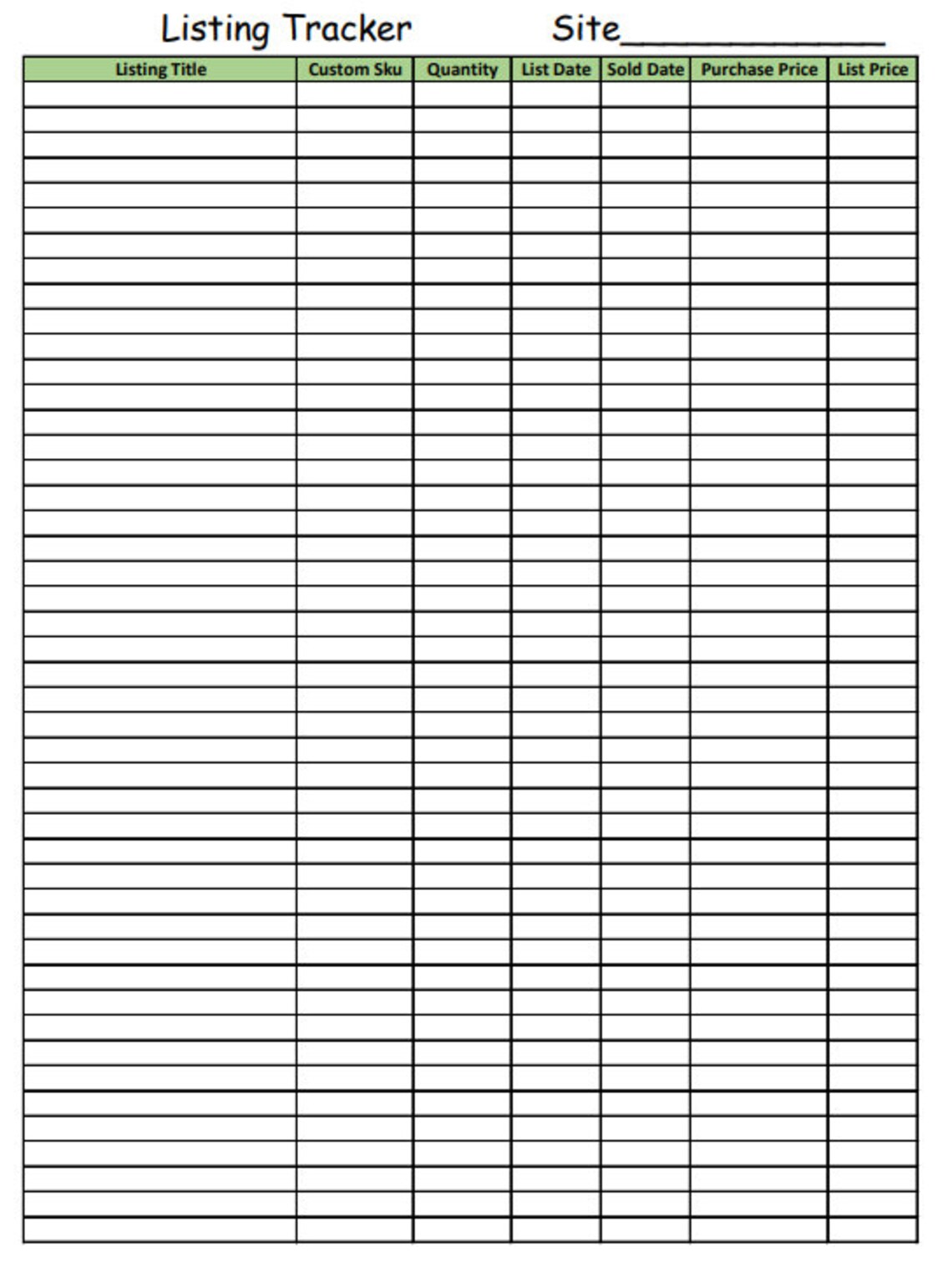Reseller Inventory Tracker Log Spreadsheet Color Coded for Multiple ...
