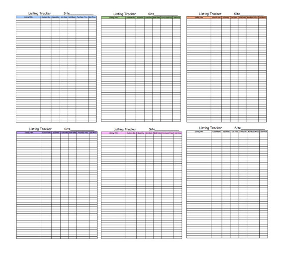 Reseller Inventory Tracker Log Spreadsheet Color Coded for Multiple ...