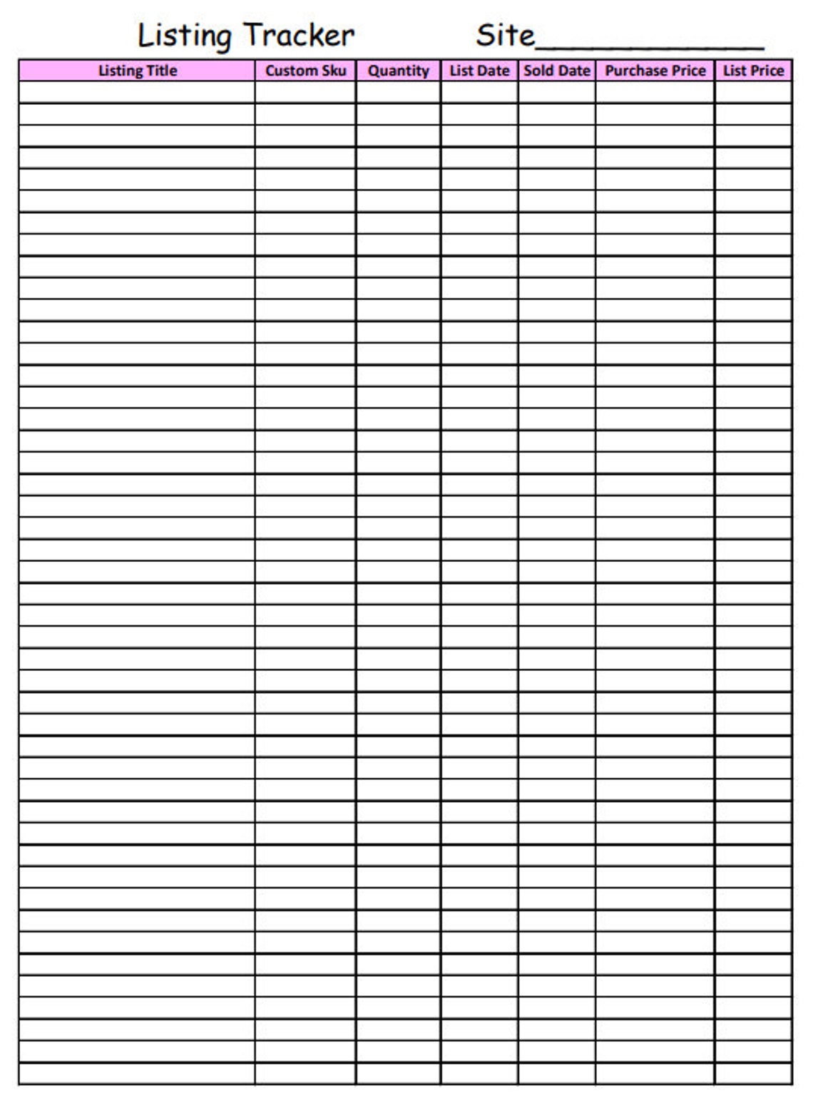 Reseller Inventory Tracker Log Spreadsheet Color Coded for Multiple ...