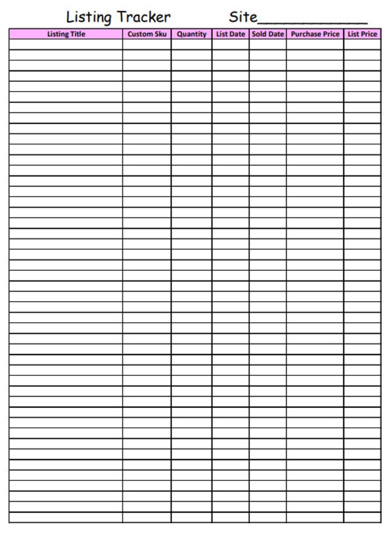 Reseller Inventory Tracker Log Spreadsheet Color Coded for Multiple ...