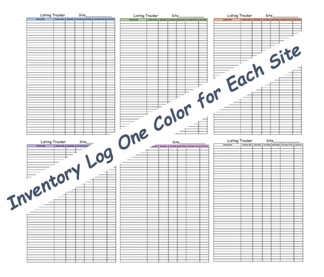 Reseller Inventory Tracker Log Spreadsheet Color Coded for Multiple ...