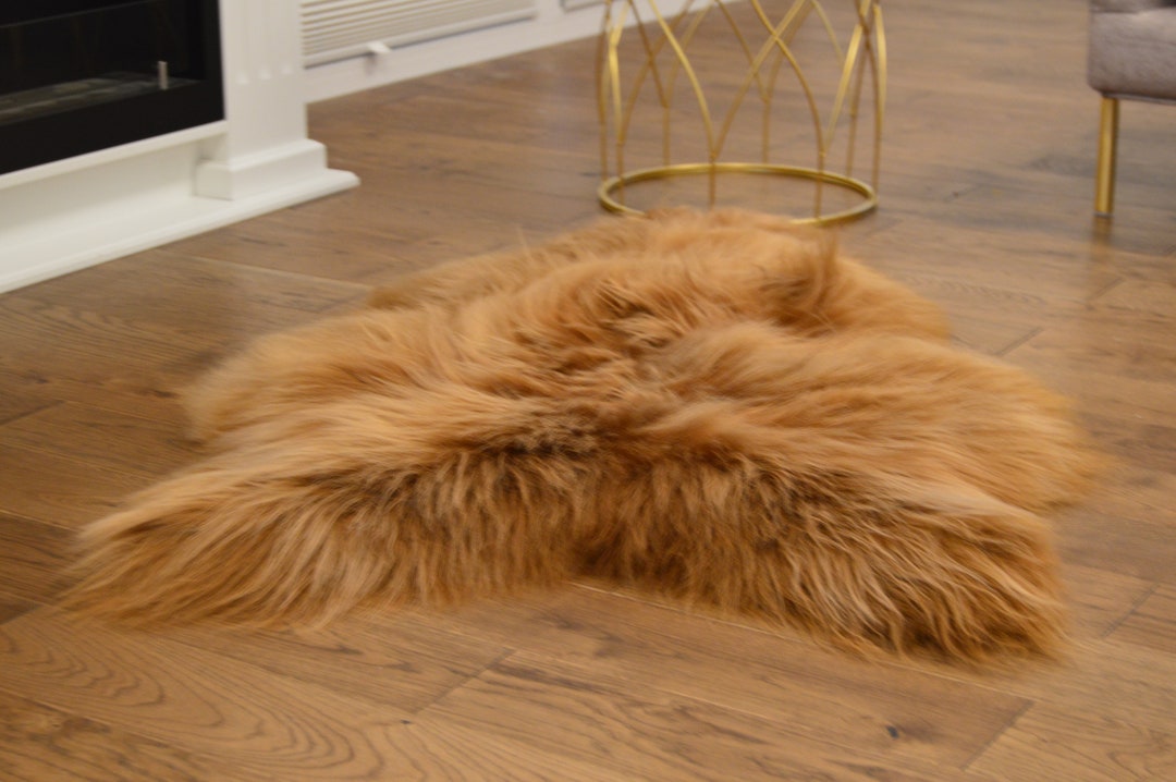 Genuine Natural Icelandic GOLD Sheepskin Rug, Pelt, Carpet, Giant ...