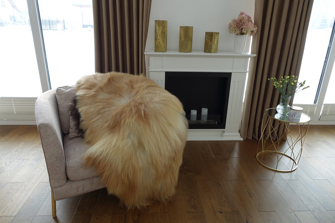GIANT XXXXL Natural Sheepskin Rug, Single Pelt, Sheep Skin Rug ...