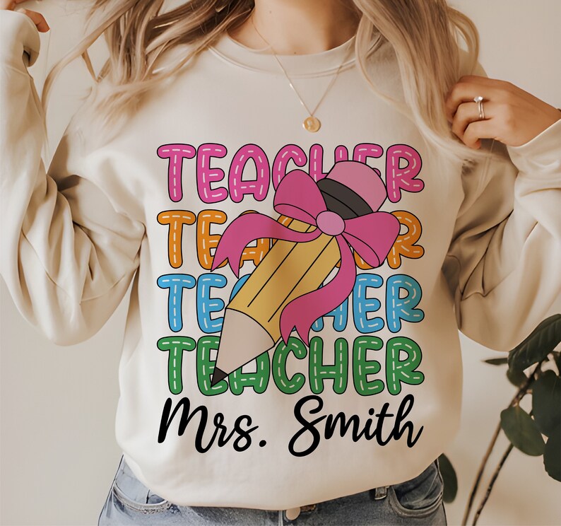 Coquette Teacher Png, Teacher Pencil Coquette Bow Png, Teach Love ...