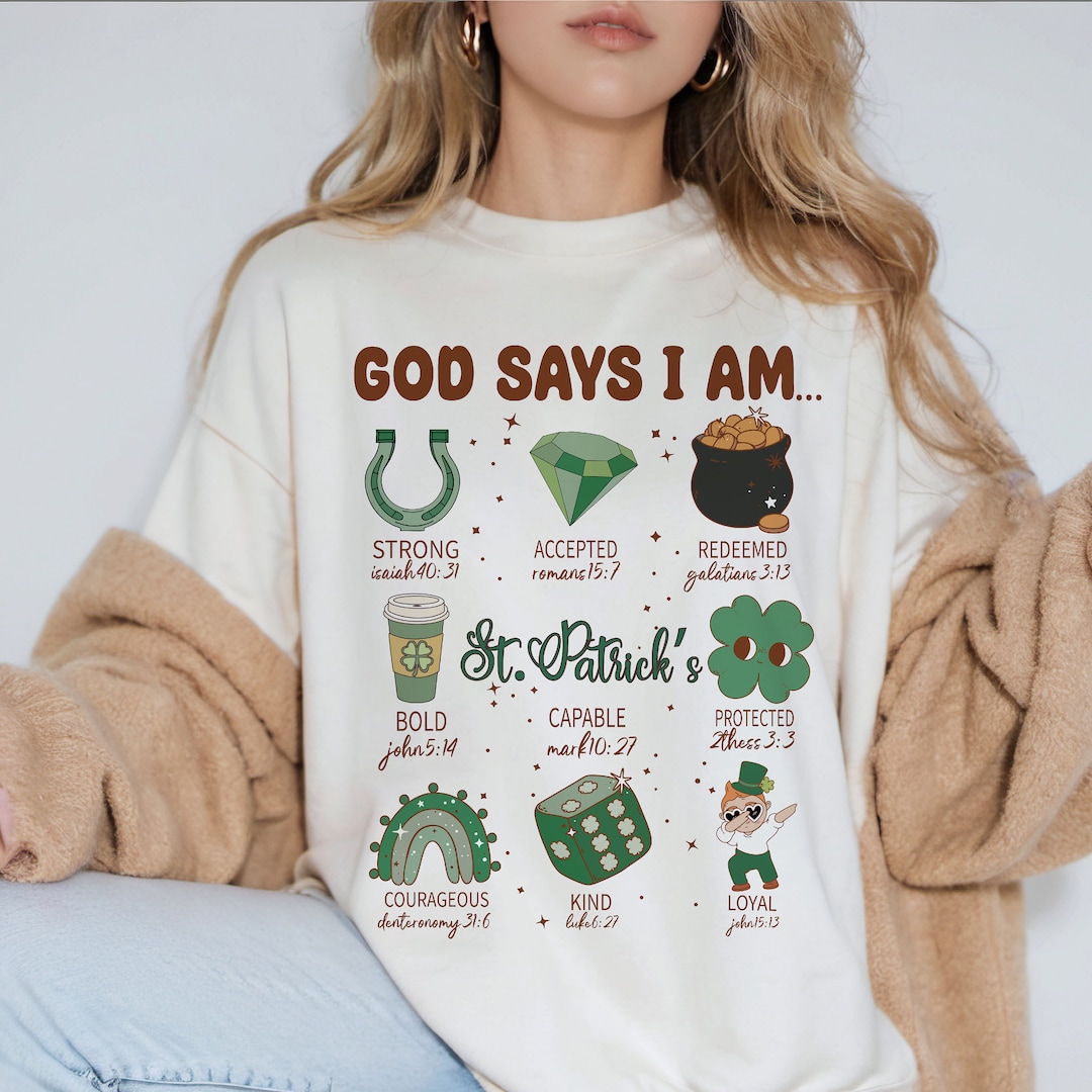 God Says I Am Patrick's Day Png, St Patrick Day's Png, Christian ...