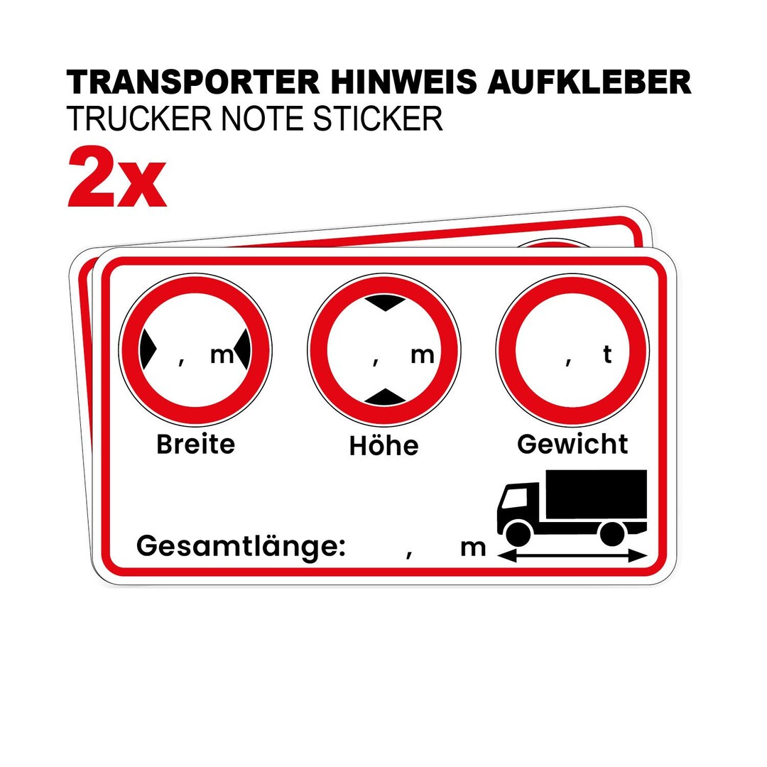 2x Note Transporter Stickers Truck Sticker Writable Length X Width X ...