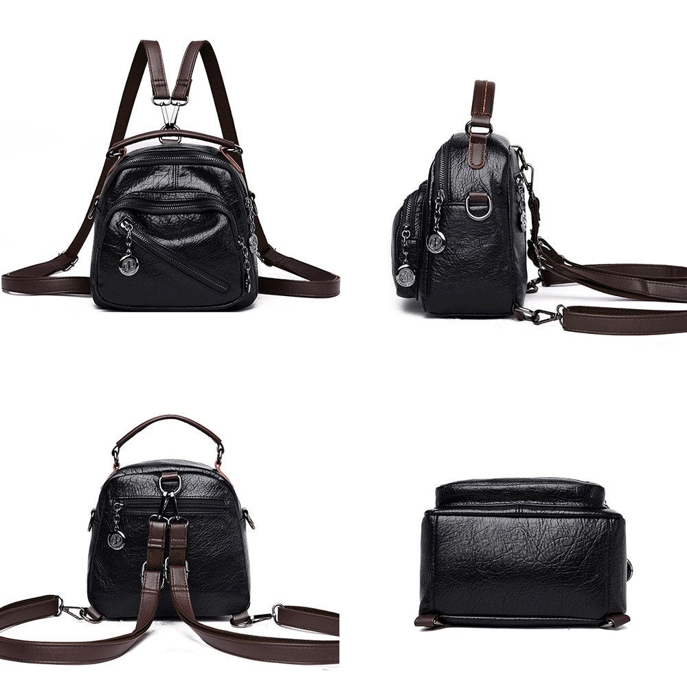 Designed Mini Backpack Vintage Women Leather Shoulder Bag - Etsy