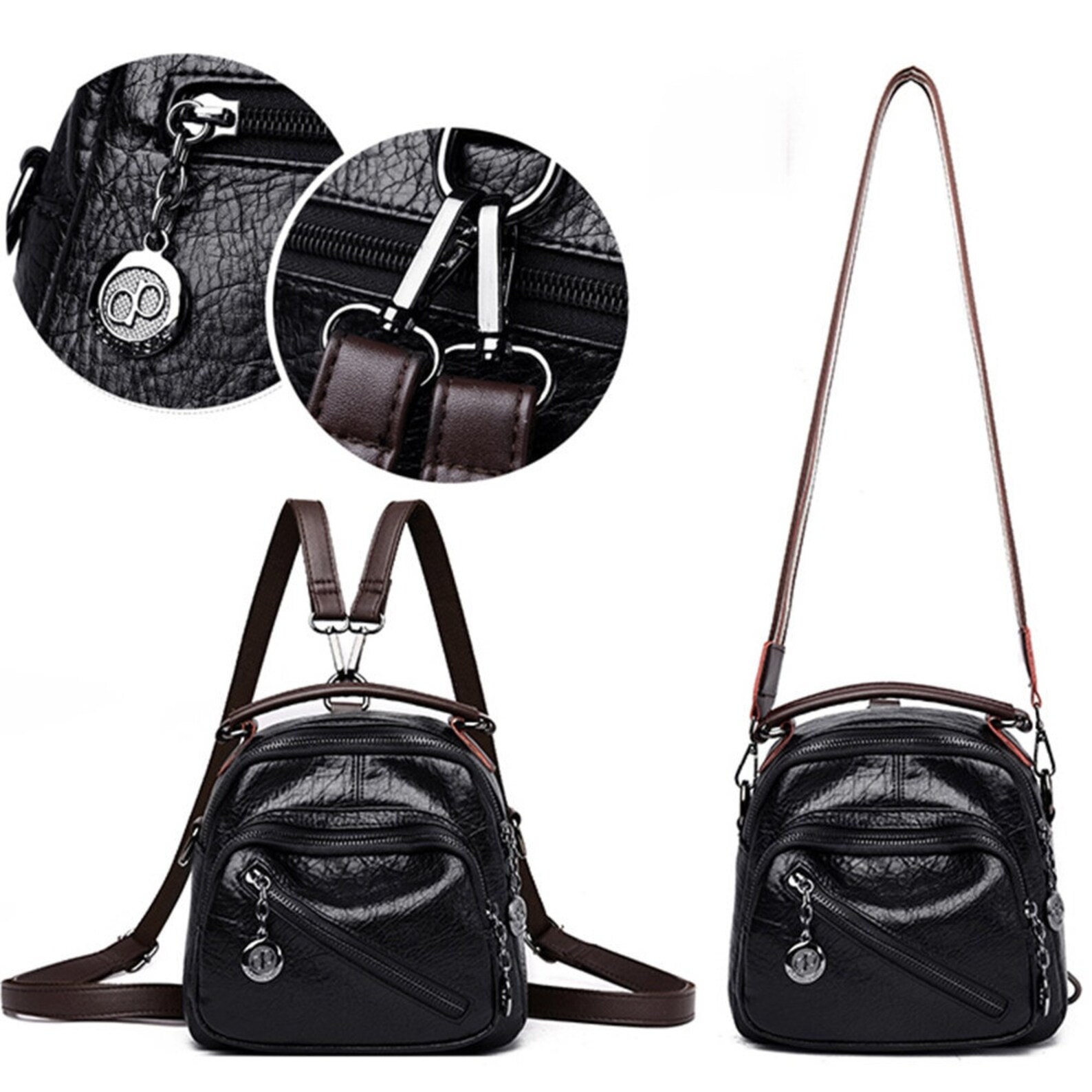 Designed Mini Backpack Vintage Women Leather Shoulder Bag - Etsy