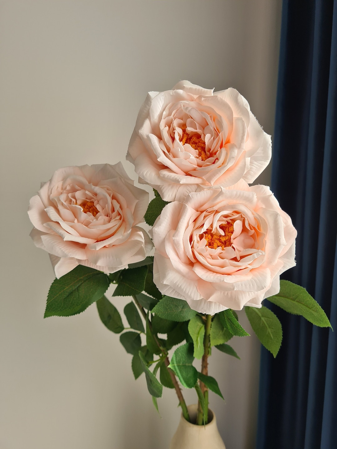 English Rose Garden Spray Rose 3 Stems Artificial Fake Premium Quality ...