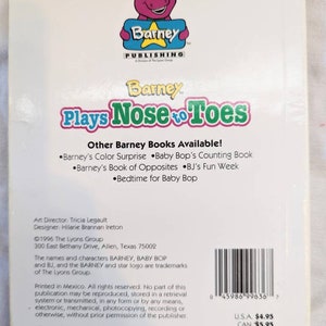 2 Vintage Board Books Barney Plays Nose to Toes & Barney's - Etsy