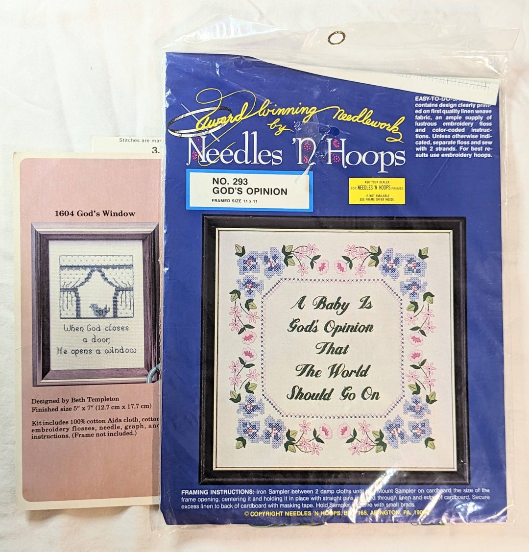 Vintage Christian Stitch Kits Lot of 2 God's Window & God's Opinion - Etsy