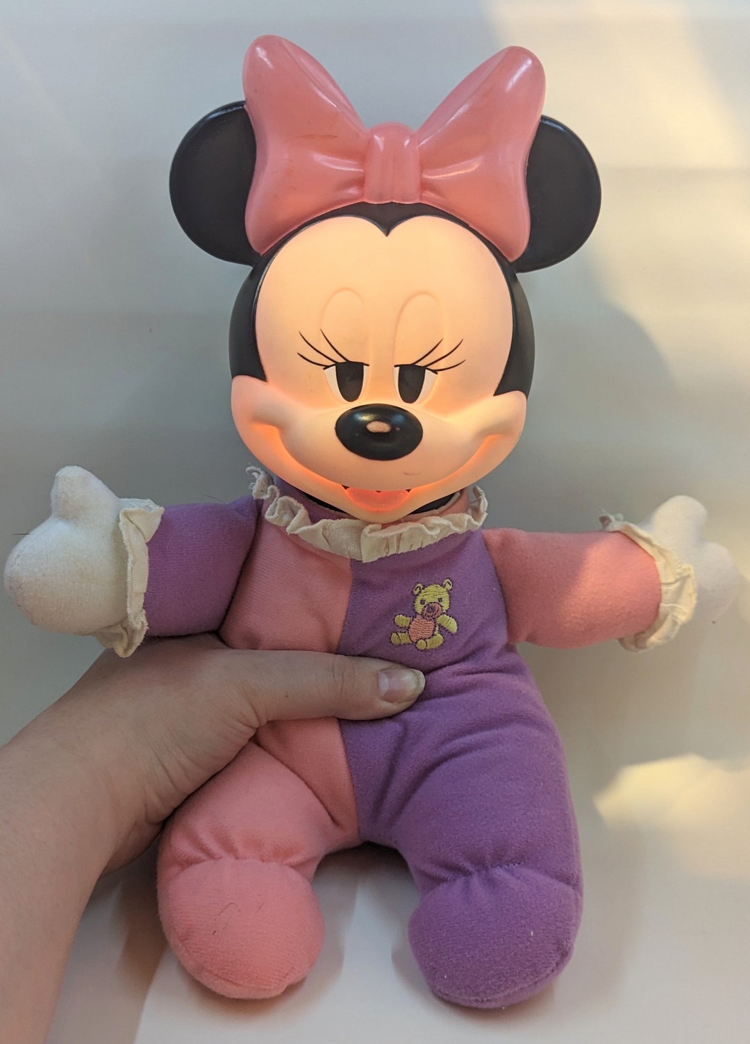 Vintage Mattel Disney Minnie Mouse Bed Time Huglight Night Light Plush ...